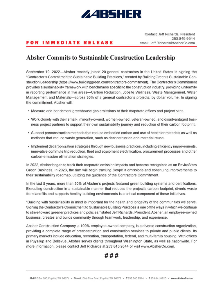 Commitment to Sustainability! — Absher