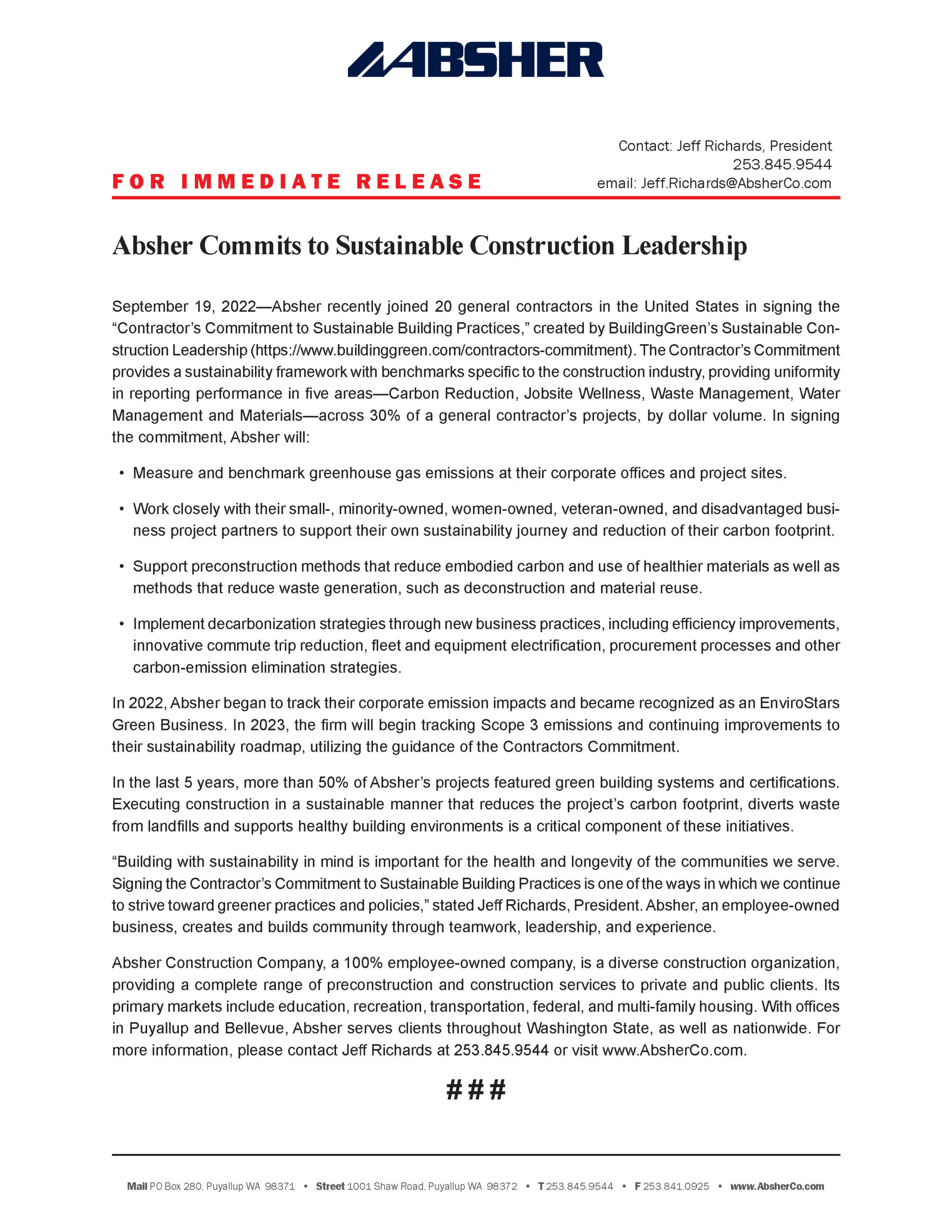 Commitment to Sustainability! — Absher